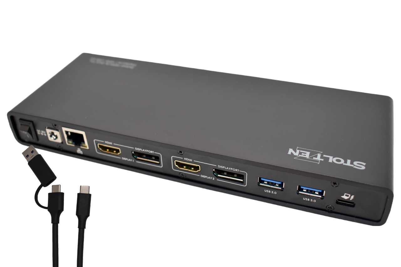 Stoltzen HERA DL-Dock Pro + 2m USB A/C DisplayLink | 100W | USB A/C ...